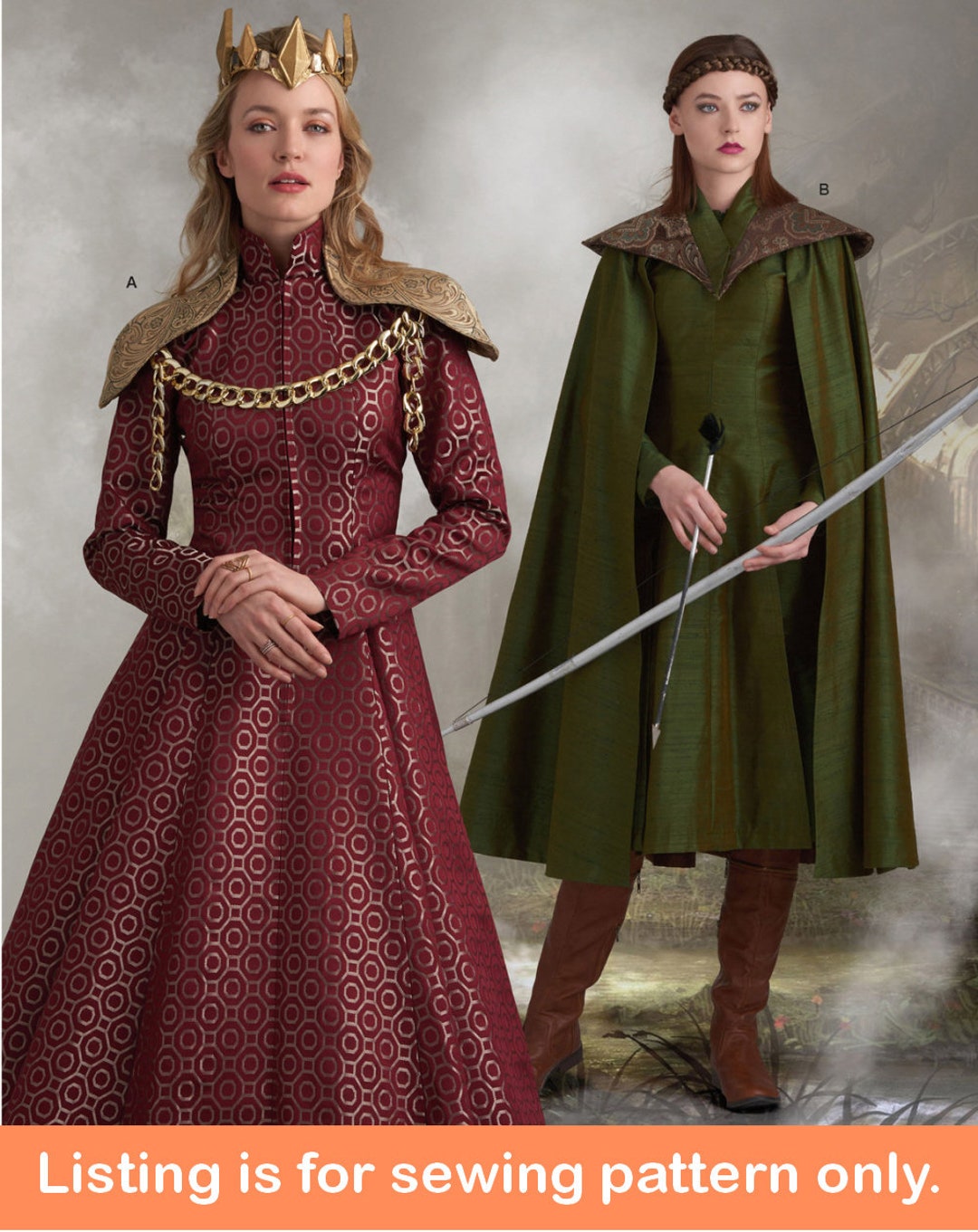 COSTUME SEWING PATTERN | Sew Women Halloween Carnival Outfit | Medieval ...