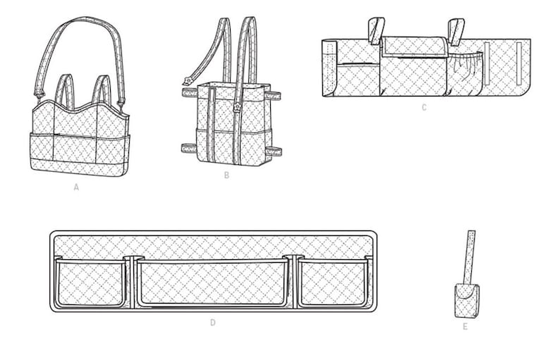 WALKER ACCESSORIES Sewing PATTERN | Sew Scooter Rollator Bag Organizer ...