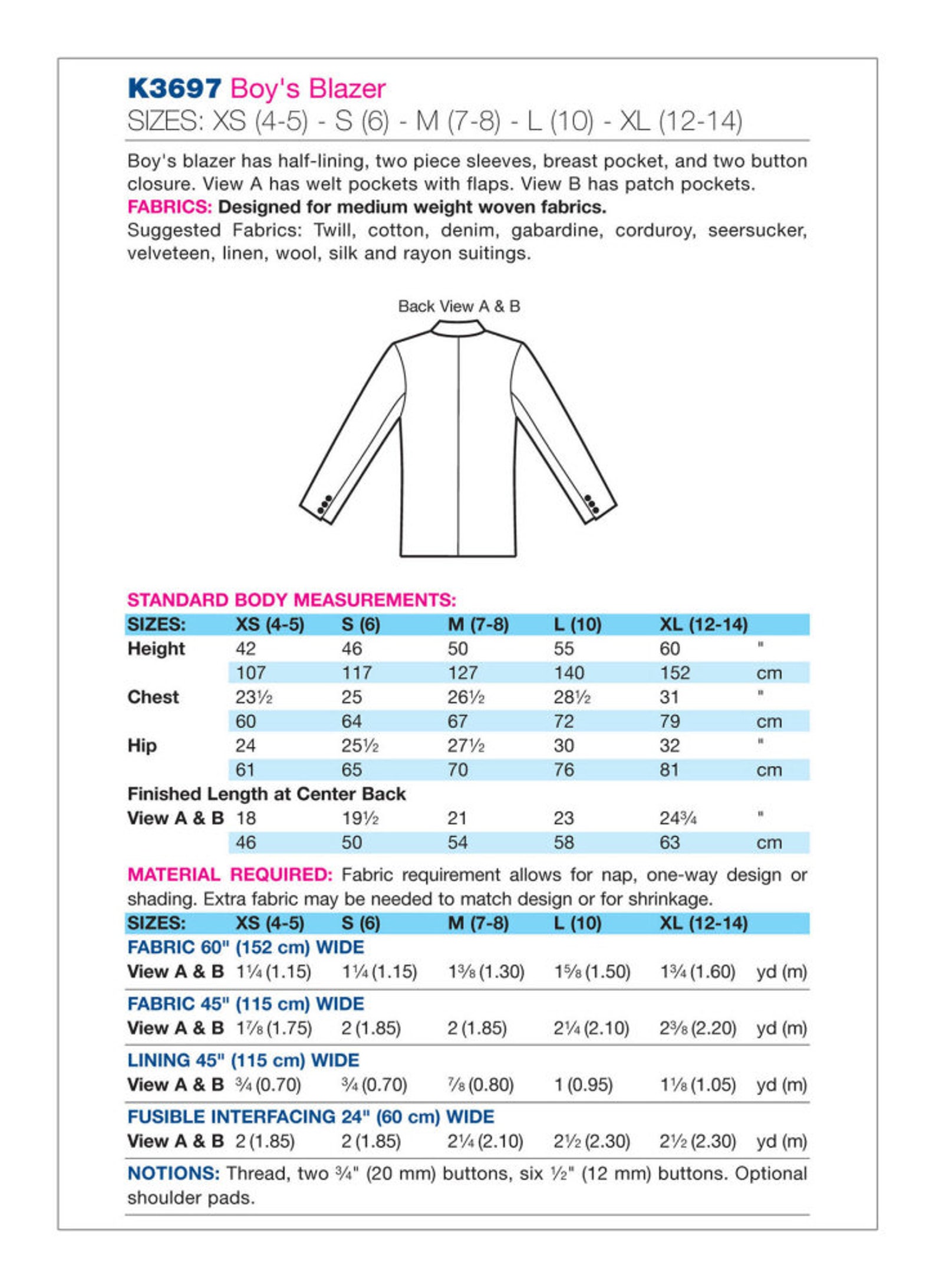 BLAZER SEWING PATTERN Make Boys Formal Suit Jacket Kids - Etsy