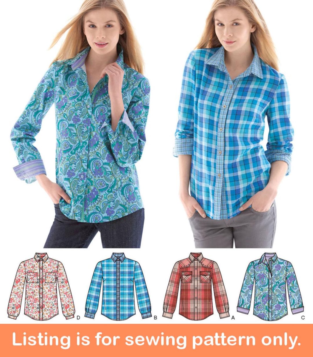 SHIRT SEWING PATTERN | Sew Womens Clothes Clothing | Button-down Shirt ...