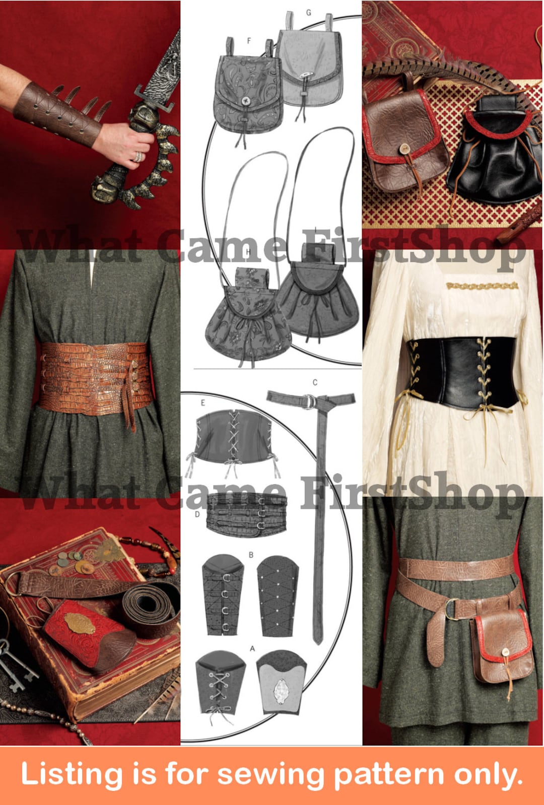 COSTUME SEWING PATTERN | Sew Mens Womens Accessories | Belt Pouch ...