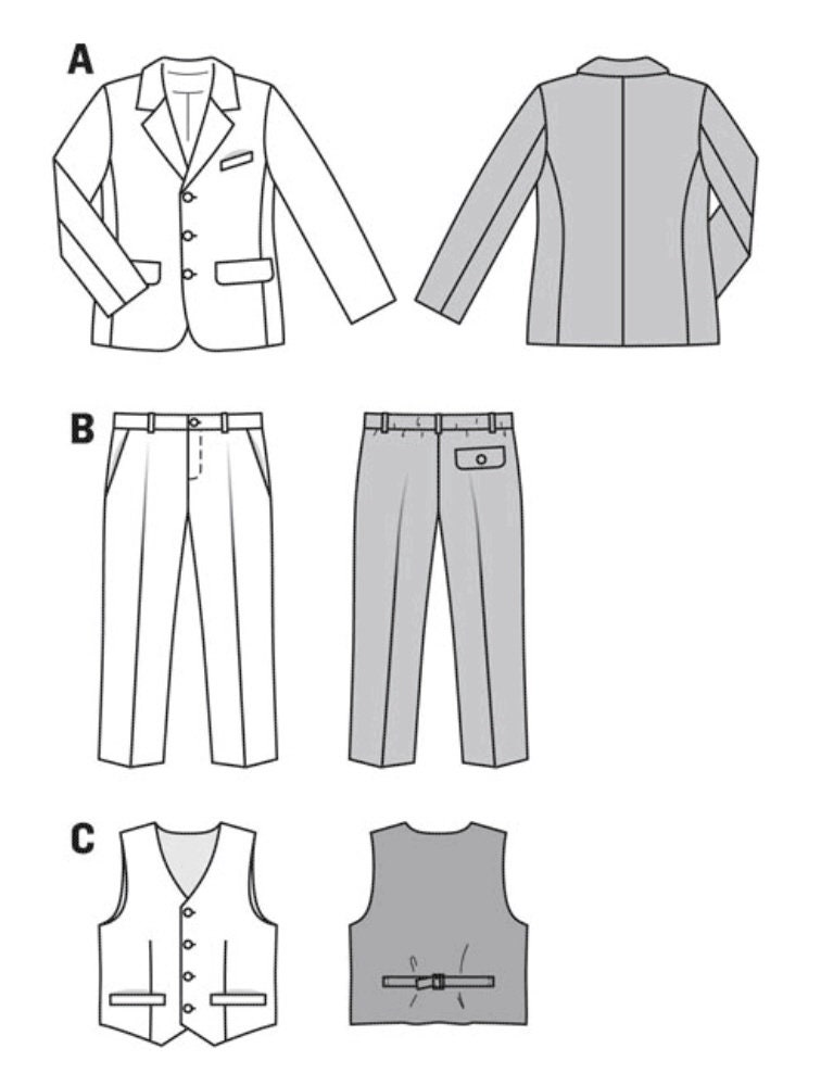 SUIT SEWING PATTERN | Sew Boy Clothes Clothing | Formal Jacket Pants ...