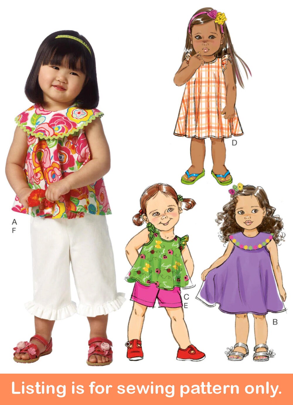 GIRLS SEWING PATTERN Make Summer Clothes Little Kids | Etsy