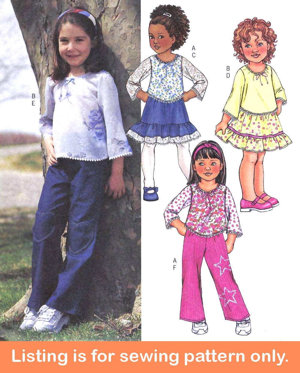 GIRLS SEWING PATTERN | Sew Fall Clothes Clothing | Peasant Top Skirt ...