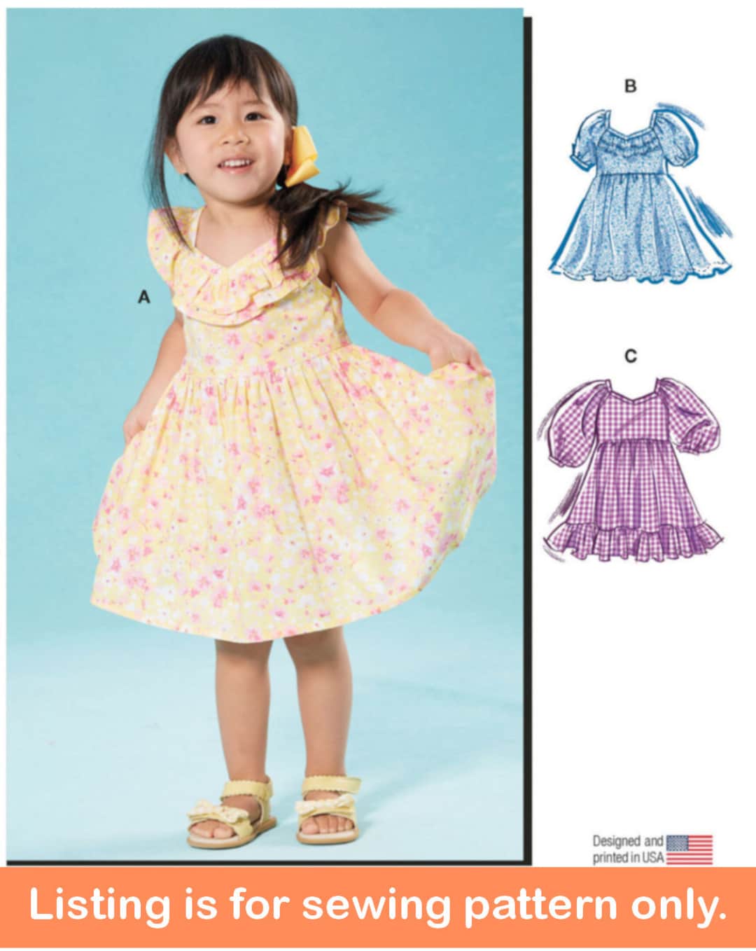 DRESS SEWING PATTERN | Sew Girls Clothes Clothing | Long Short Sleeves ...