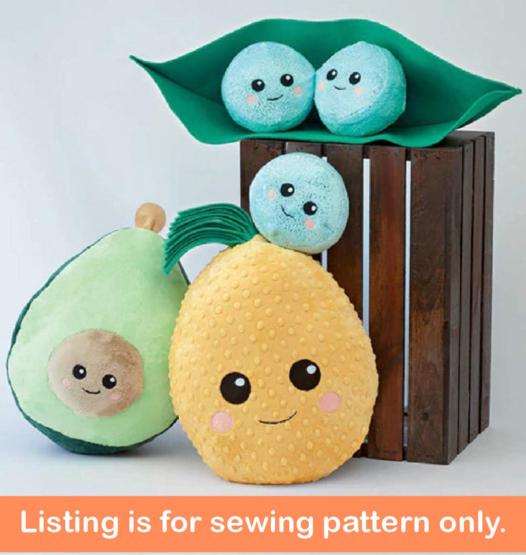 STUFFED TOY Sewing PATTERN | Sew Soft Plush Plushie | Fruit Vegetables ...