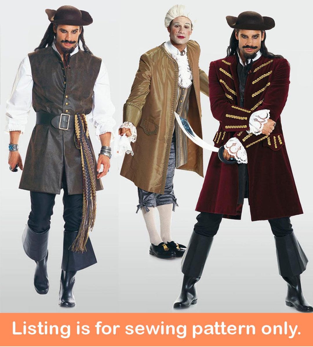 COSTUME SEWING PATTERN | Sew Mens Pirate Casanova Outfit | Renaissance ...
