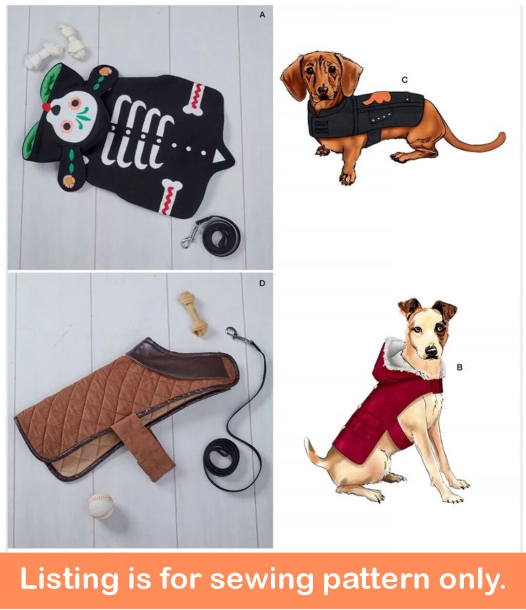 Sale PET SEWING PATTERN Make Dog Clothes Winter Puppy Clothing L Hooded ...