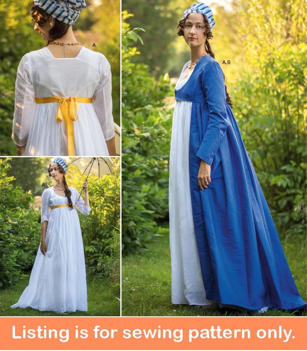 REGENCY SEWING PATTERN | Sew Women Costume Halloween Outfit | Dress ...