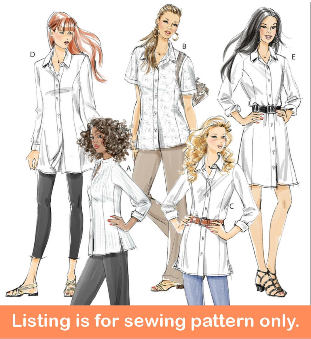 SHIRT SEWING PATTERN | Sew Womens Clothes Clothing | Blouse Button Down ...