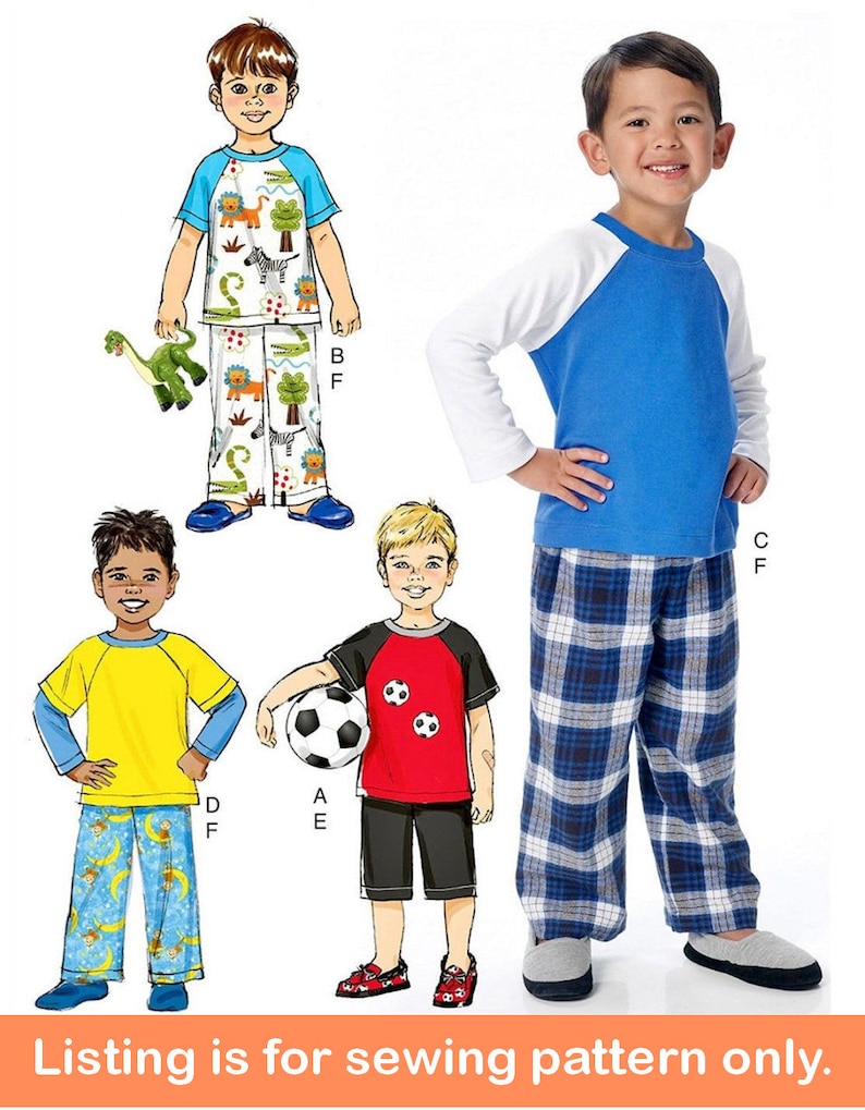Sale!!! BOYS SEWING PATTERN | Sew Sleepwear Clothes Clothing | Long ...
