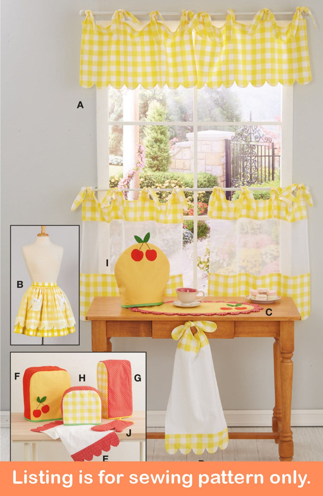 KITCHEN SEWING PATTERN | Sew Cooking Accessories | Half Apron Towel ...