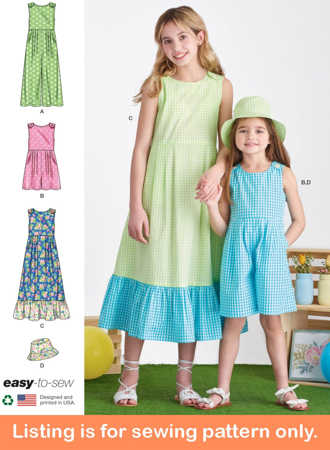 SUMMER SEWING PATTERN | Sew Girls Clothes Clothing | Jumpsuit Romper ...