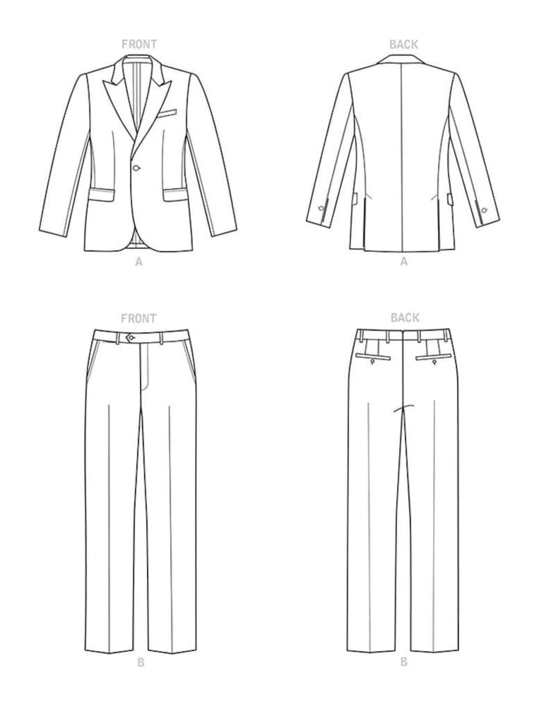 SUIT SEWING PATTERN Sew Men Clothes Clothing Suit Jacket Coat Formal ...