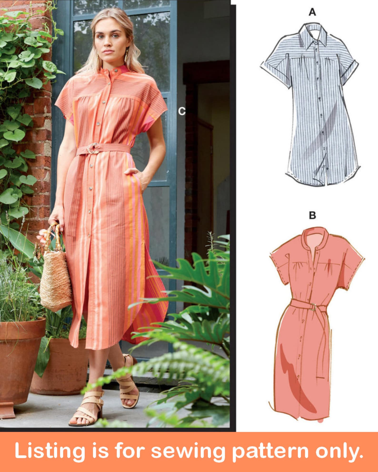SHIRT DRESS Sewing PATTERN Sew Women Misses Clothes Clothing - Etsy