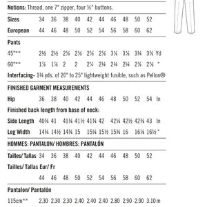 PANTS SEWING PATTERN | Sew Mens Clothes Clothing | Formal Dress ...