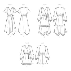 DRESS SEWING PATTERN | Sew Womens Clothes Clothing | Wrap Long Short ...
