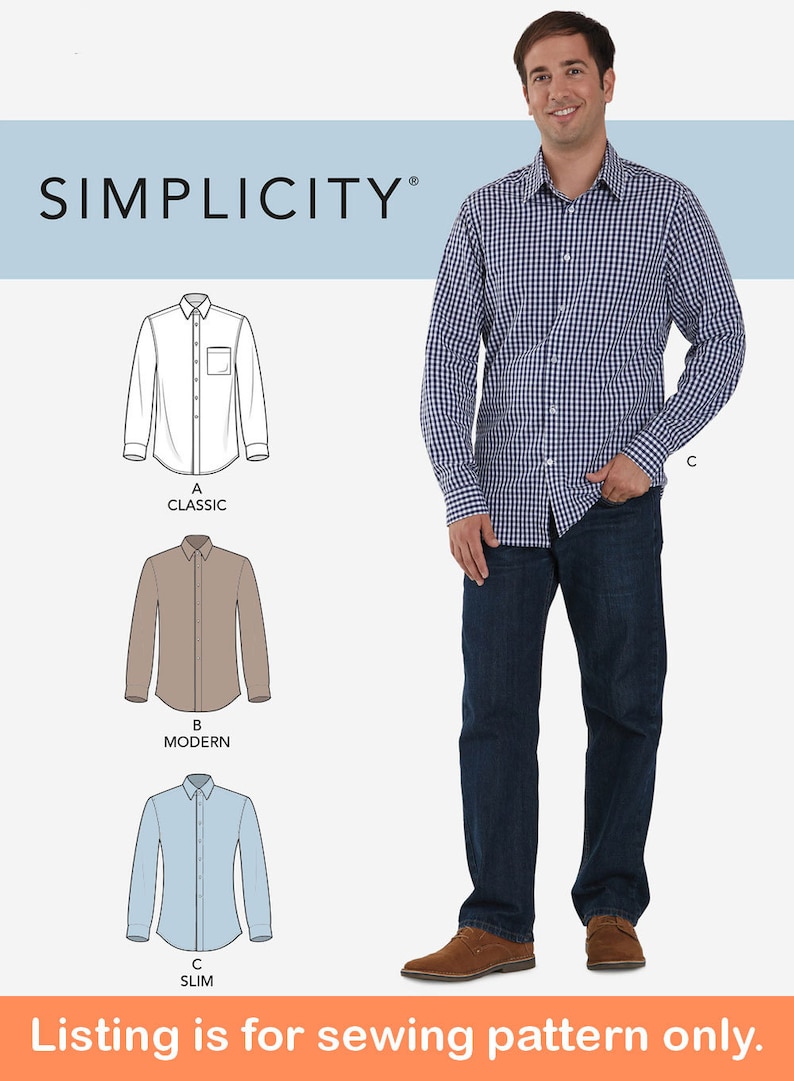SHIRT SEWING PATTERN | Sew Mens Clothes Clothing | Button Down up ...