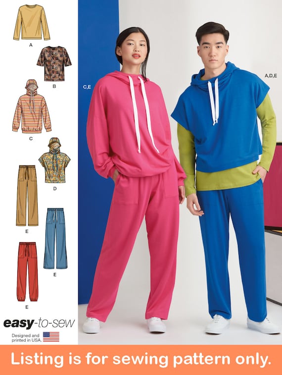 SWEATSUIT SEWING PATTERN Sew Mens Womens Misses Clothes | Etsy