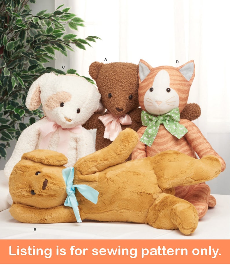 Large STUFFED ANIMAL Sewing PATTERN Make Large 27 Soft - Etsy