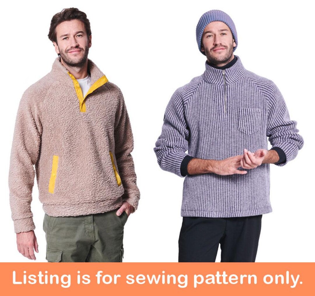 SWEATSHIRT SEWING PATTERN | Sew Men Clothes Clothing | Warm Fleece ...