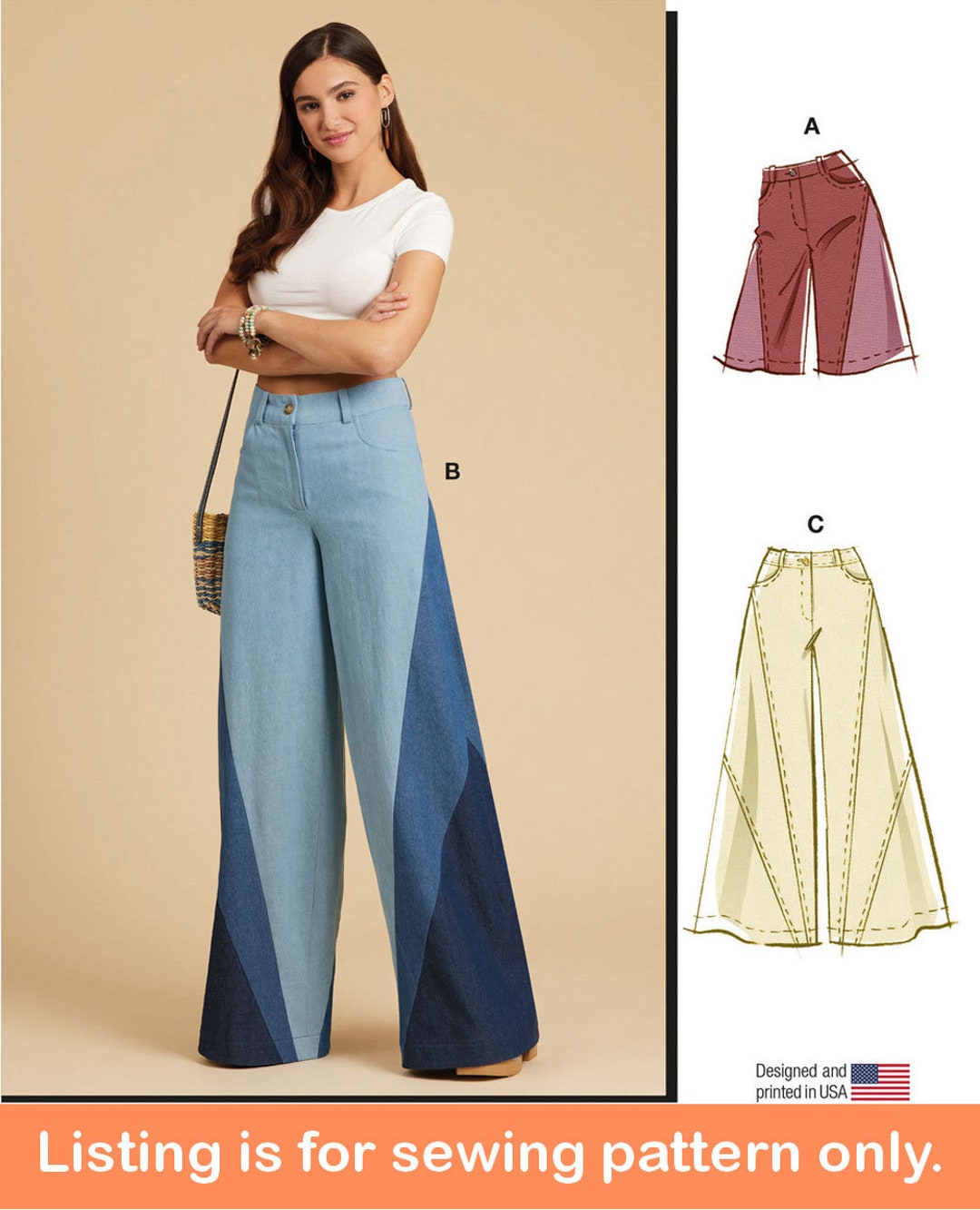 WOMENS SEWING PATTERN | Sew Retro Clothes Clothing | Pants Jeans Shorts ...