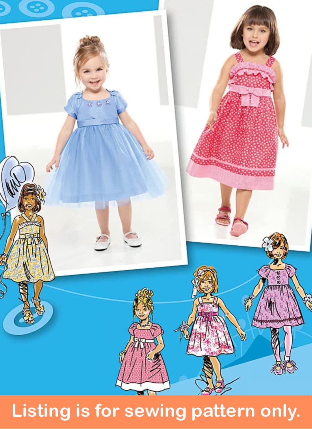 DRESS SEWING PATTERN | Sew Girls Clothes Clothing | Party Easter Flower ...
