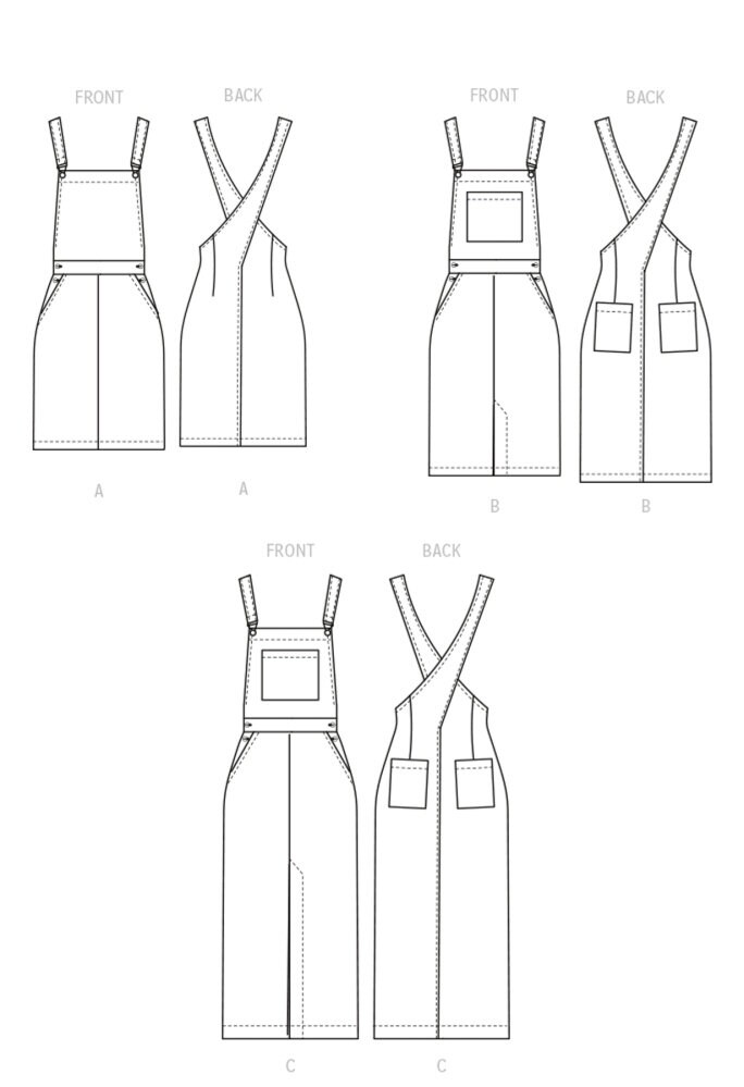 OVERALLS SEWING PATTERN | Sew Women Clothes Clothing | With Skirt Short ...