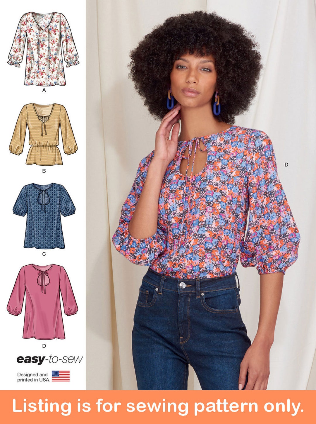 TOP SEWING PATTERN | Sew Women Clothes Clothing | Boho Style Shirt ...