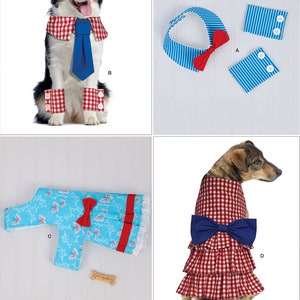 COSTUME SEWING PATTERN | Sew Dog Clothes Puppy Clothing L Necktie Tie ...