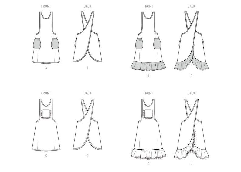 APRON SEWING PATTERN | Sew Kitchen Craft Smock | Womens Full Cross Back ...