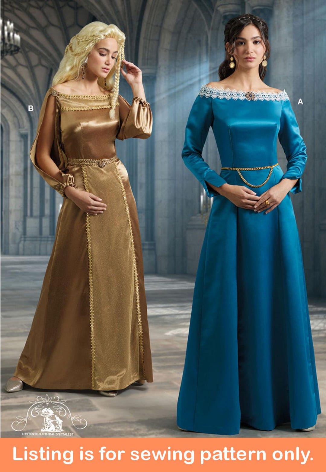 COSTUME SEWING PATTERN | Sew Womens Halloween Carnival Dress | Medieval ...