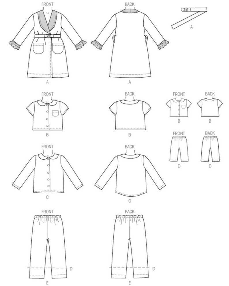 PAJAMAS SEWING PATTERN Make Matching Girls 18 Inch Doll | Etsy