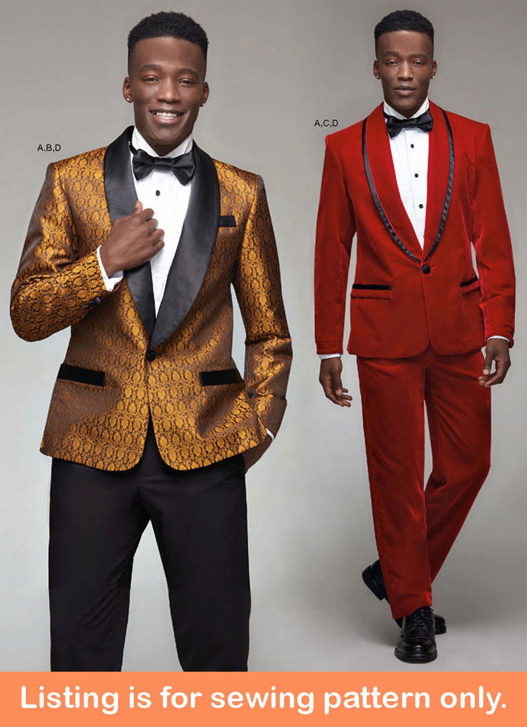 SUIT SEWING PATTERN | Sew Men Clothes Clothing | Tuxedo Jacket Coat ...