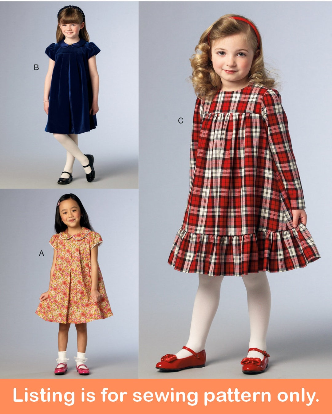 DRESS SEWING PATTERN | Sew Girls Clothes Clothing | Long Short Sleeves ...