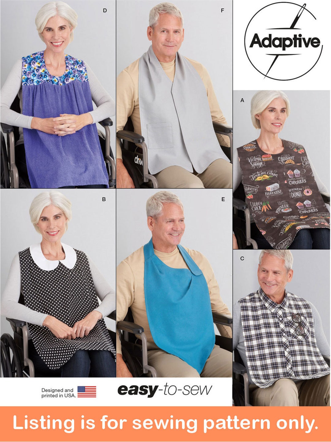 Adult BIB SEWING PATTERN | Sew Clothing Protector | Sewing Fun Styles ...