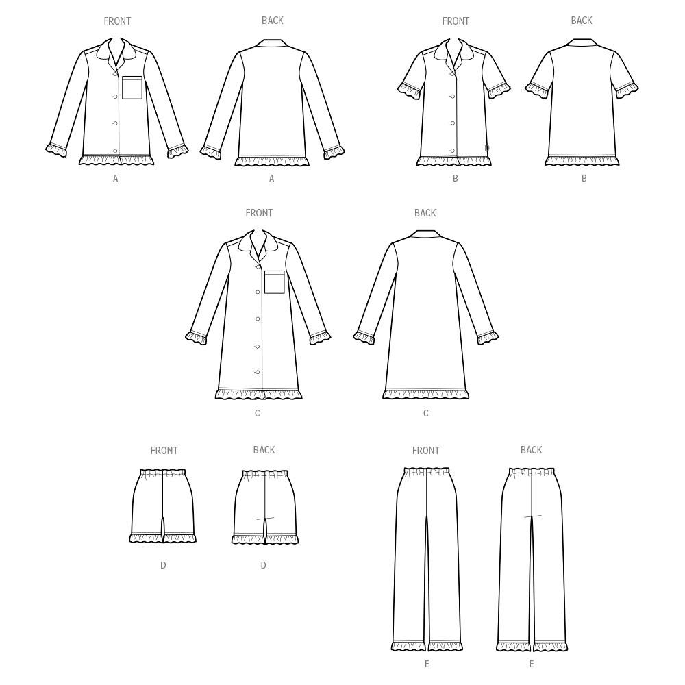 SLEEPWEAR SEWING PATTERN | Sew Girls Clothes Clothing | Pajamas Pjs ...