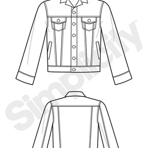 DENIM JACKET Sewing PATTERN | Sew Mens Womens Clothes Clothing | Long ...