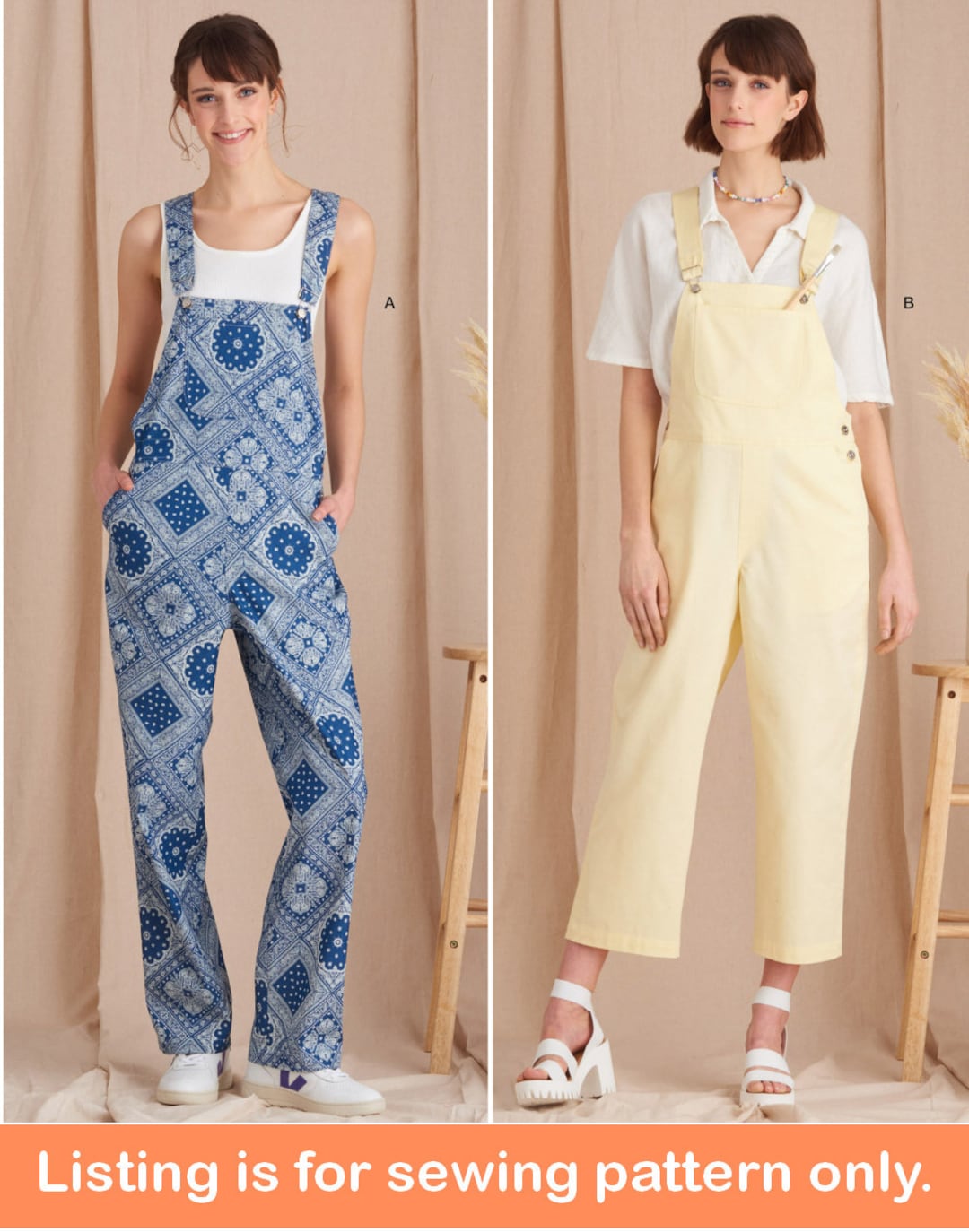 OVERALLS SEWING PATTERN | Sew Womens Misses Clothes Clothing | Long ...