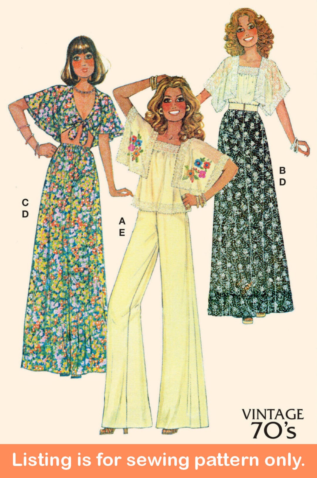 70s SEWING PATTERN | Sew Womens Misses Clothes Clothing | Top Skirt ...