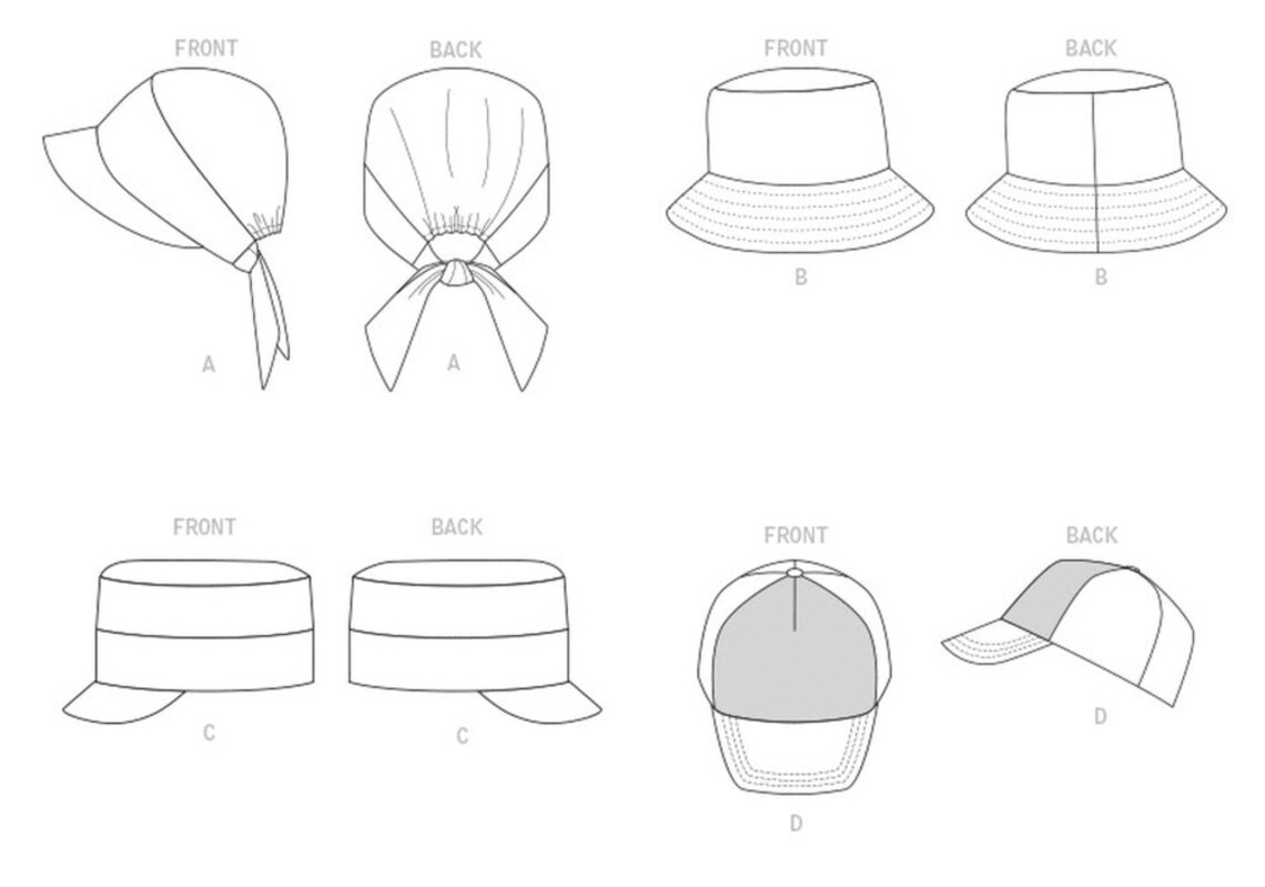 HAT SEWING PATTERN Sew Matching Adult Child Headwear - Etsy