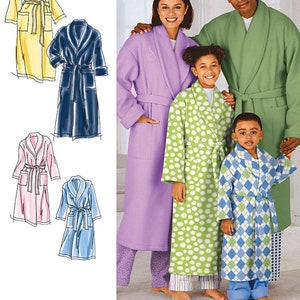 BATHROBE SEWING PATTERN | Sew Matching Adult Kids Clothes Clothing ...