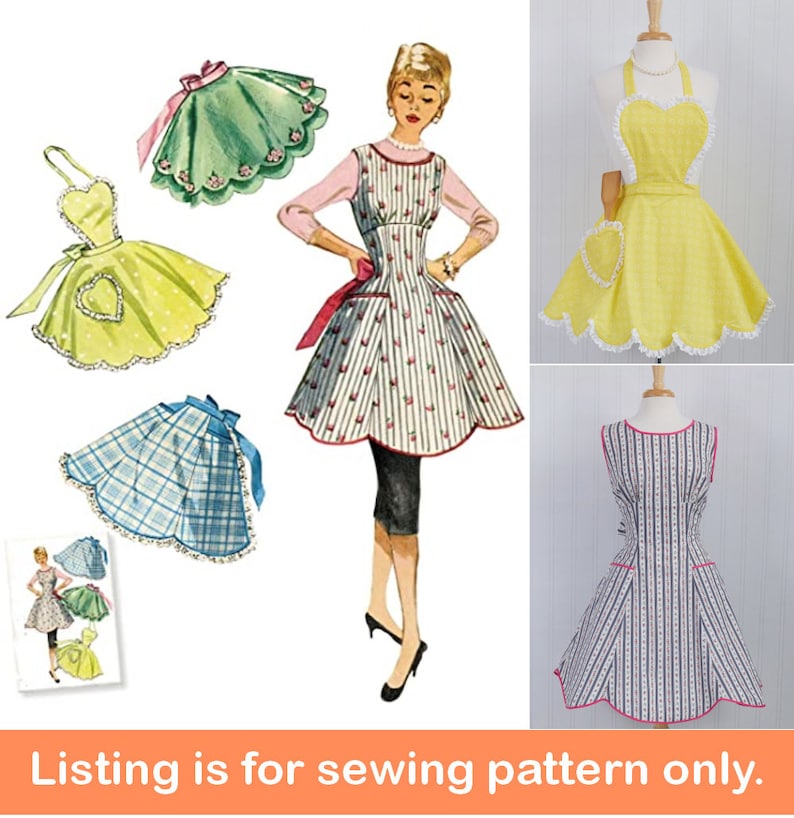 APRON SEWING PATTERN Make Kitchen Craft Apron Women Woman - Etsy