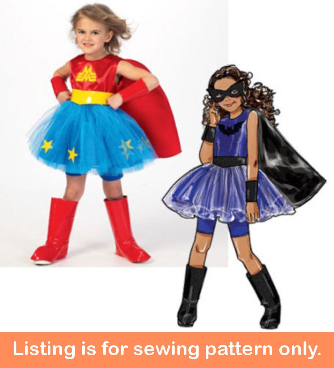 Sale!! COSTUME SEWING PATTERN | Make Halloween Outfit | Girls Supergirl ...
