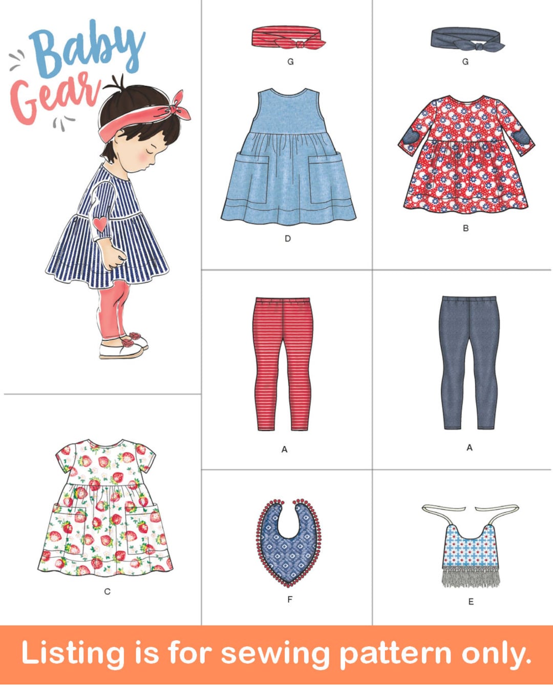 BABY SEWING PATTERN | Sew Girls Clothes Infant Clothing | Dress Shirt ...