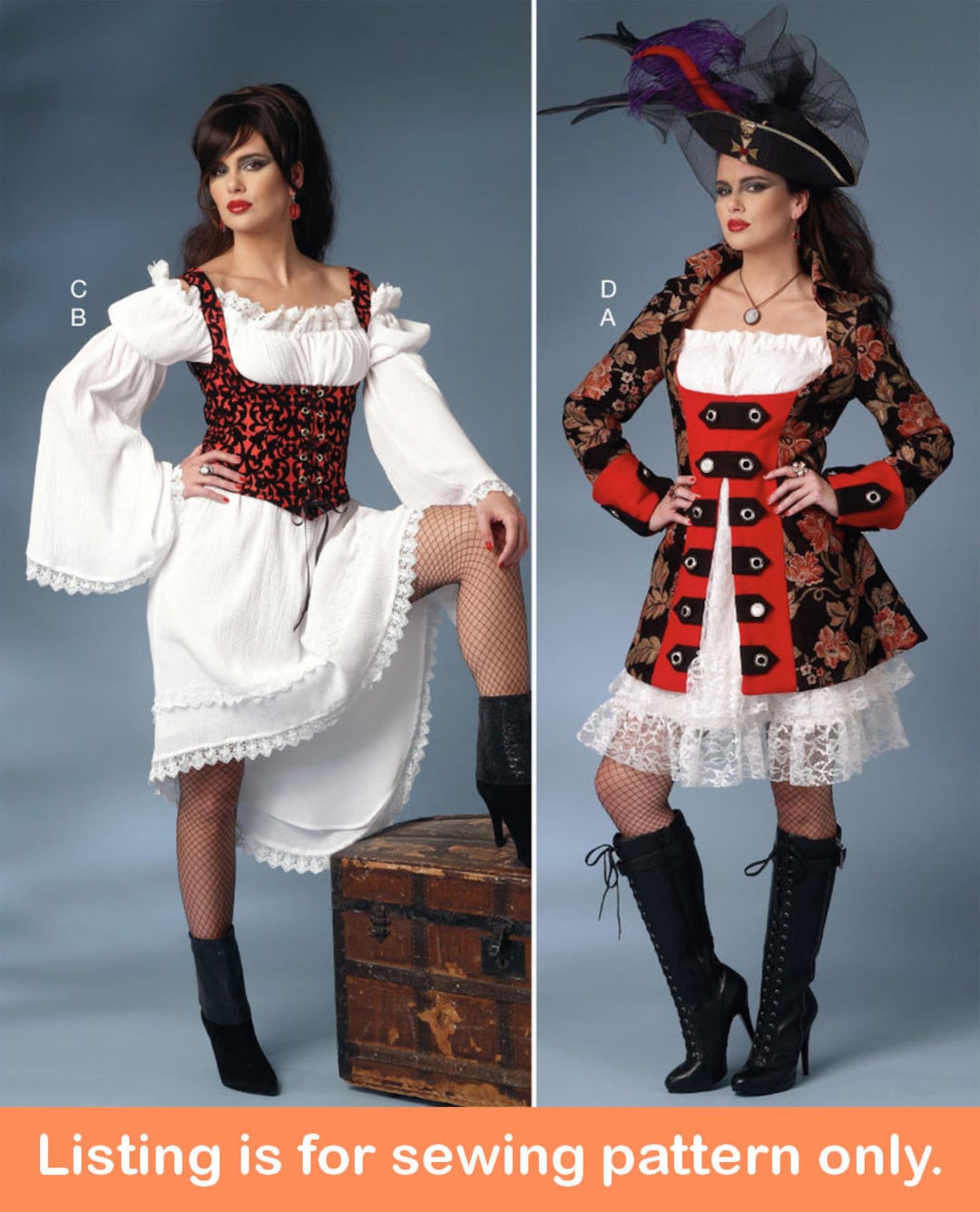 COSTUME SEWING PATTERN | Sew Women Halloween Carnival Outfit | Pirate ...