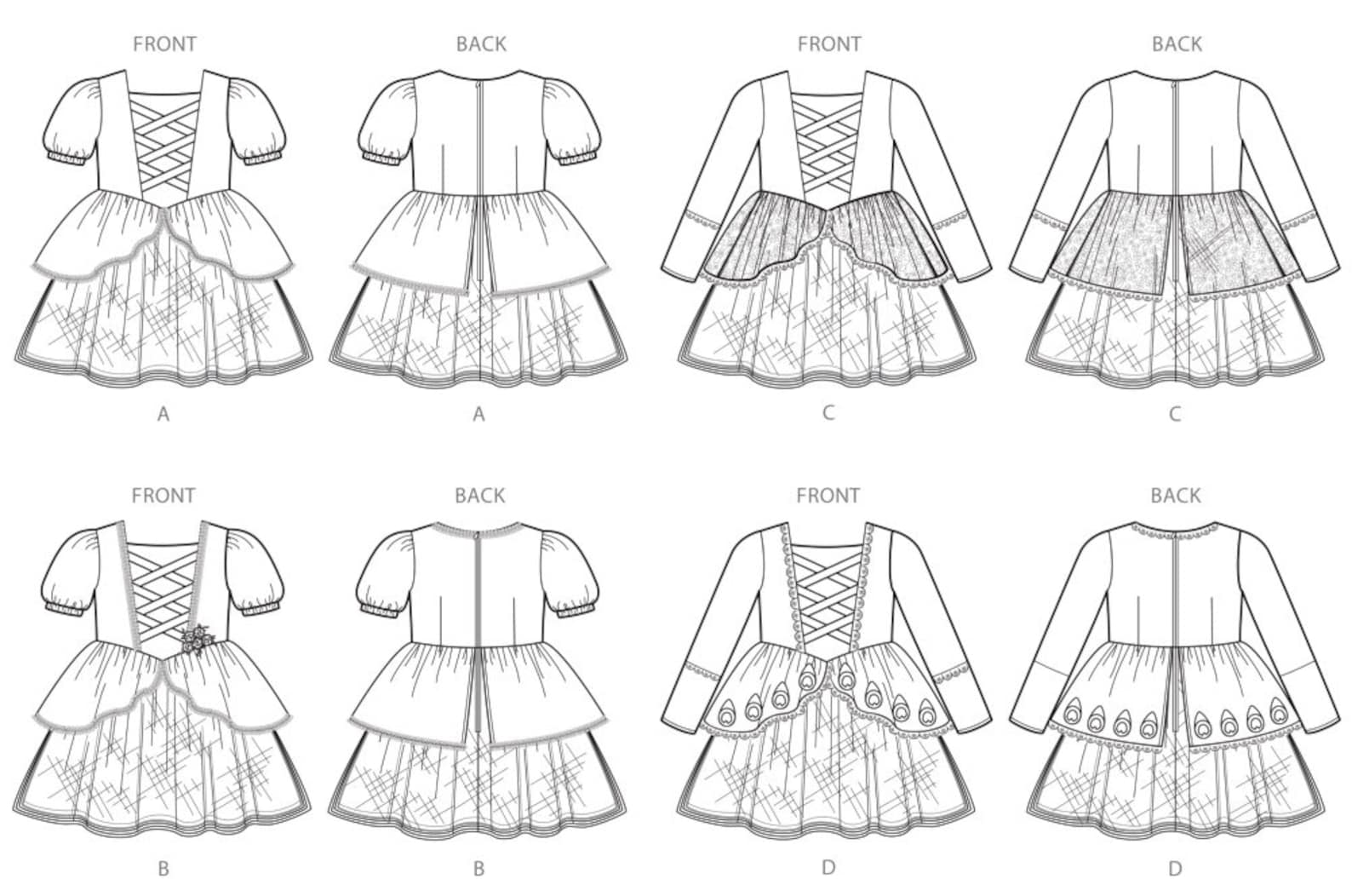 COSTUME SEWING PATTERN Sew Girls Halloween Carnival Outfit - Etsy