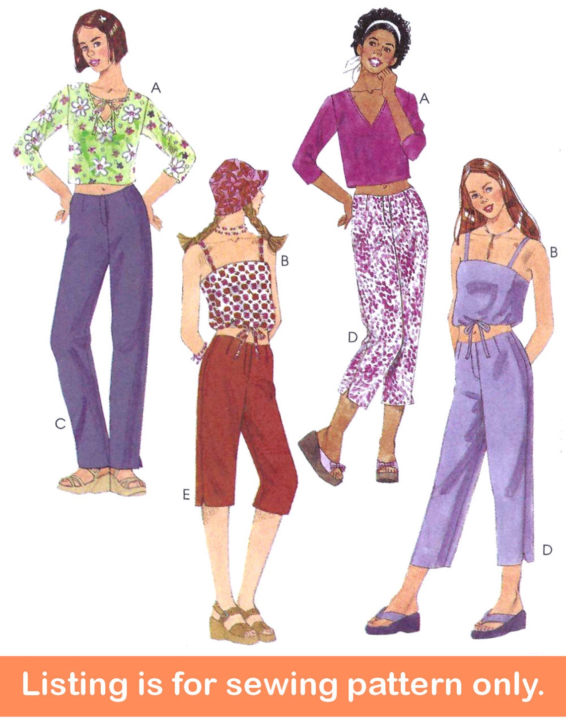 GIRLS SEWING PATTERN Sew Tween Teen Clothes Clothing Tank - Etsy