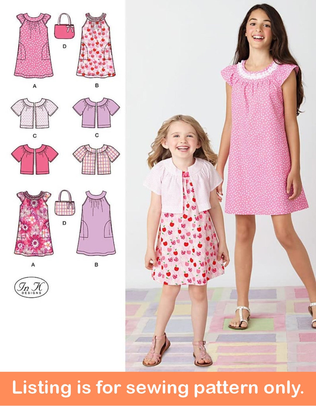 GIRLS SEWING PATTERN | Sew Spring Clothes Clothing | Dress Sundress ...