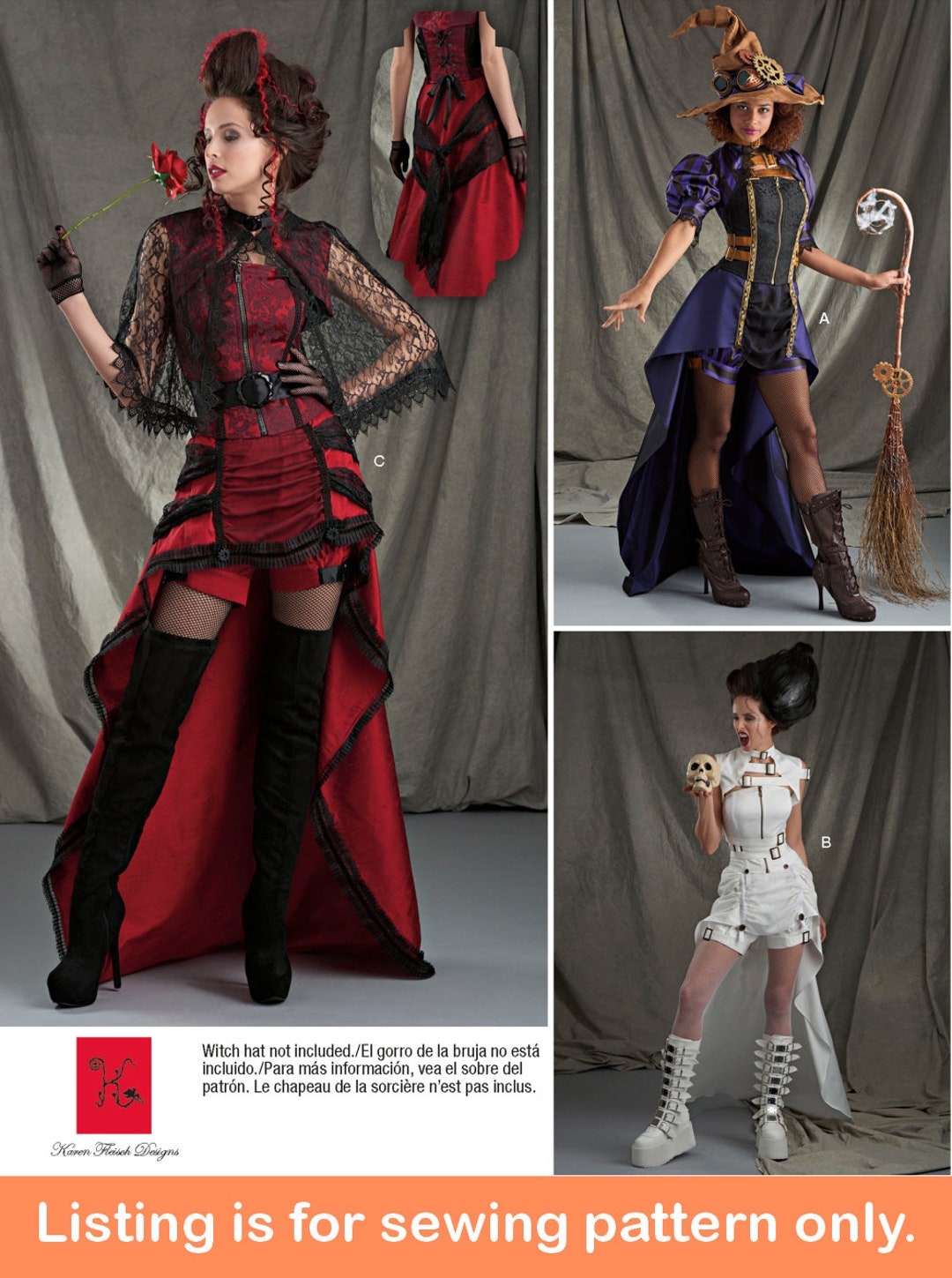 COSTUME SEWING PATTERN | Sew Womens Halloween Carnival Outfit | Vampire ...